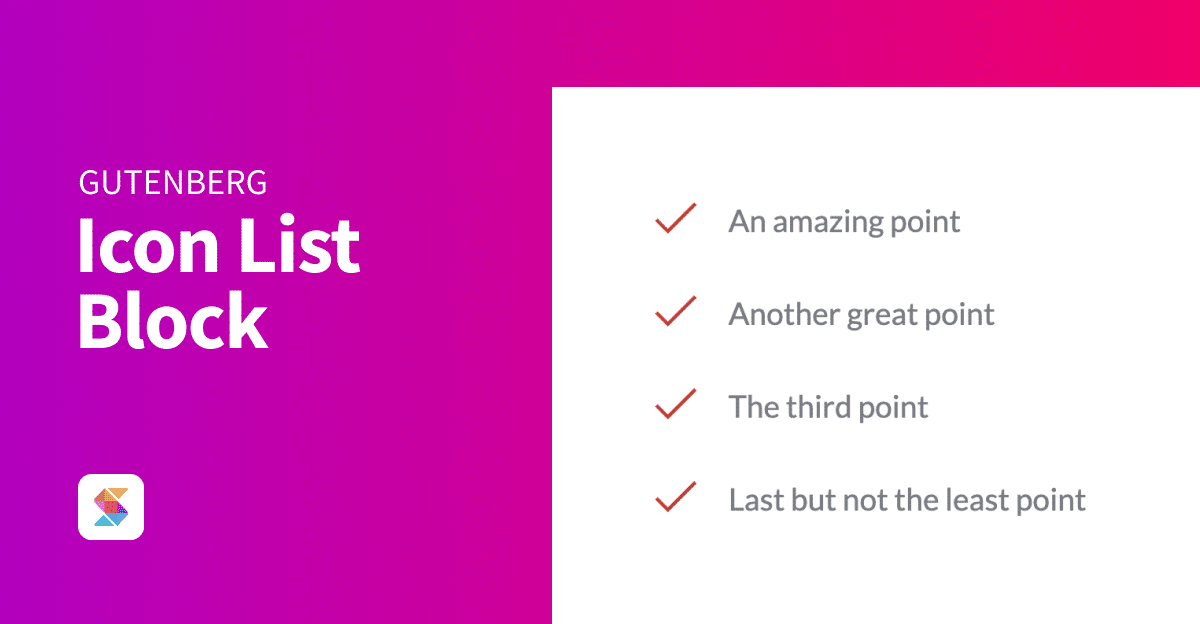 Icon List Block for WordPress - Stackable