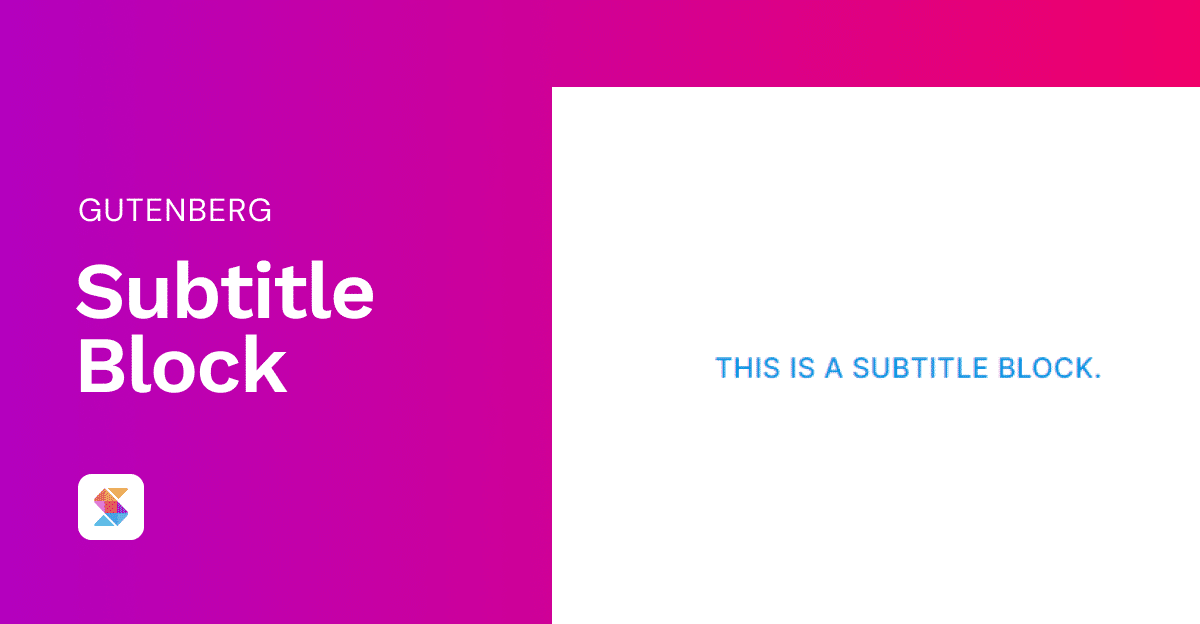 Subtitle Block for WordPress - Stackable