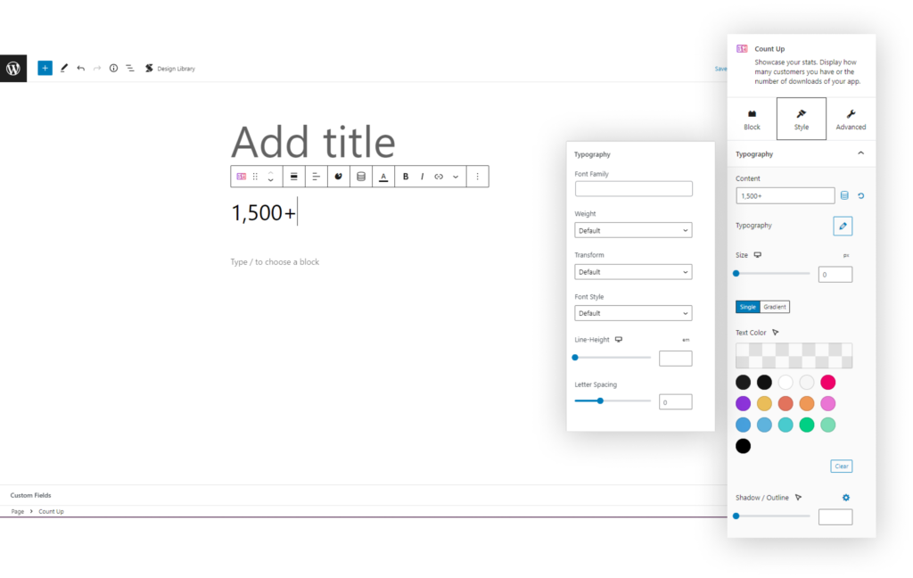 Count Up Block for WordPress - Stackable