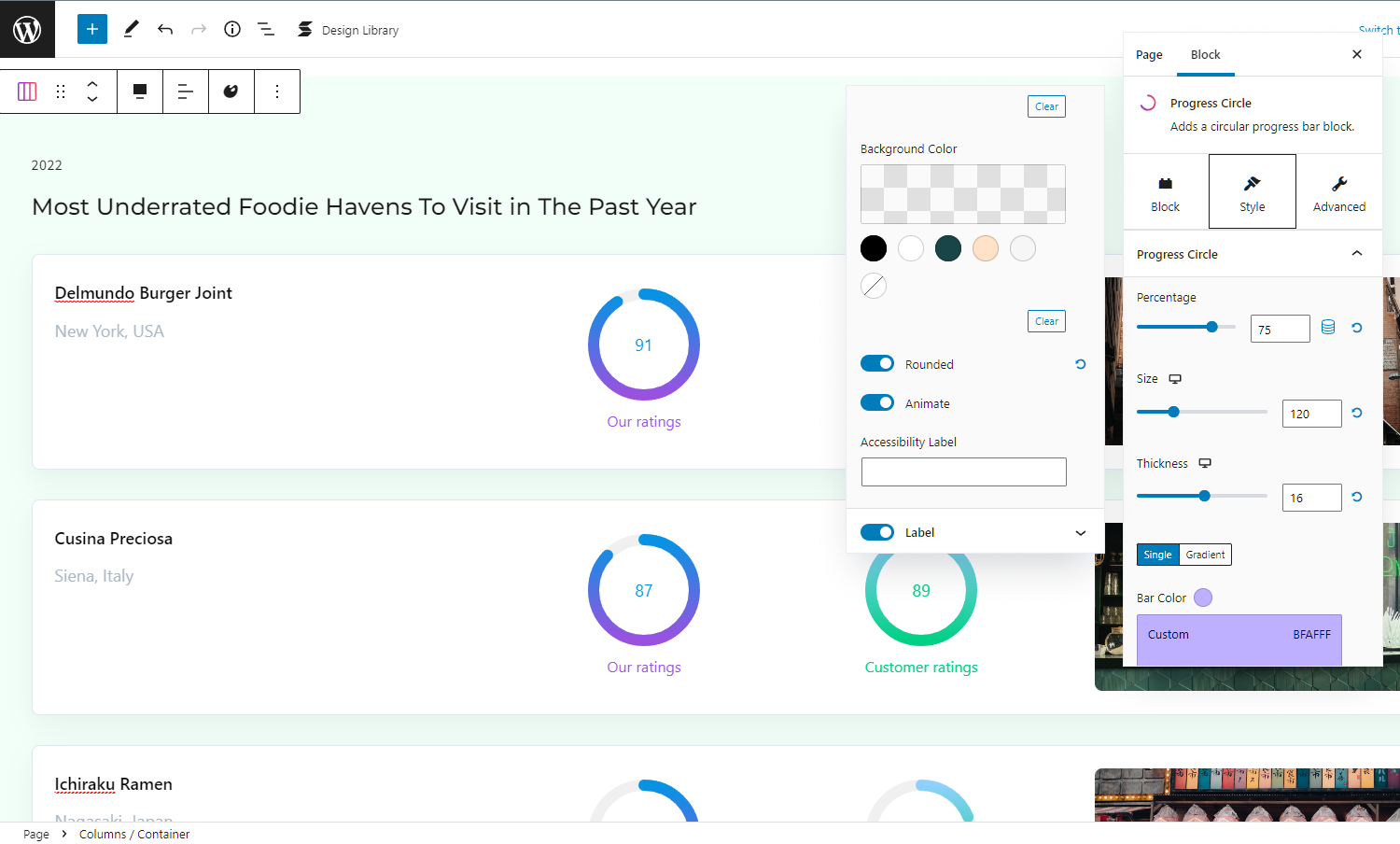 Progress Circle Block - Stackable