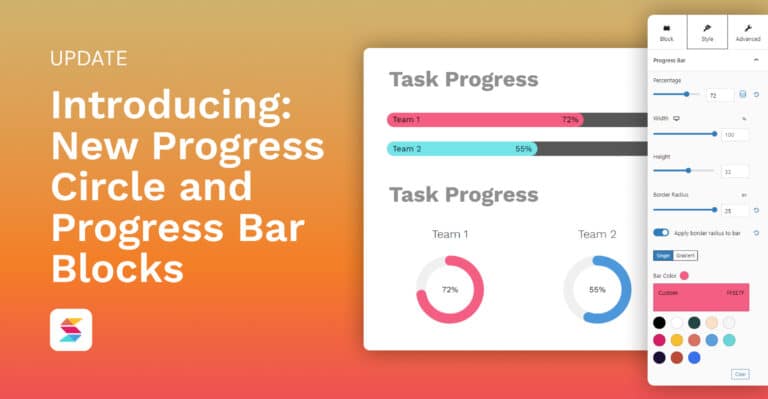 Introducing: New Progress Circle and Progress Bar Blocks - Stackable